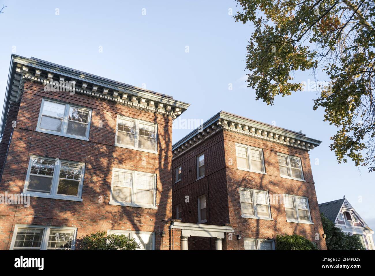 Low angle brick building hi-res stock photography and images - Alamy