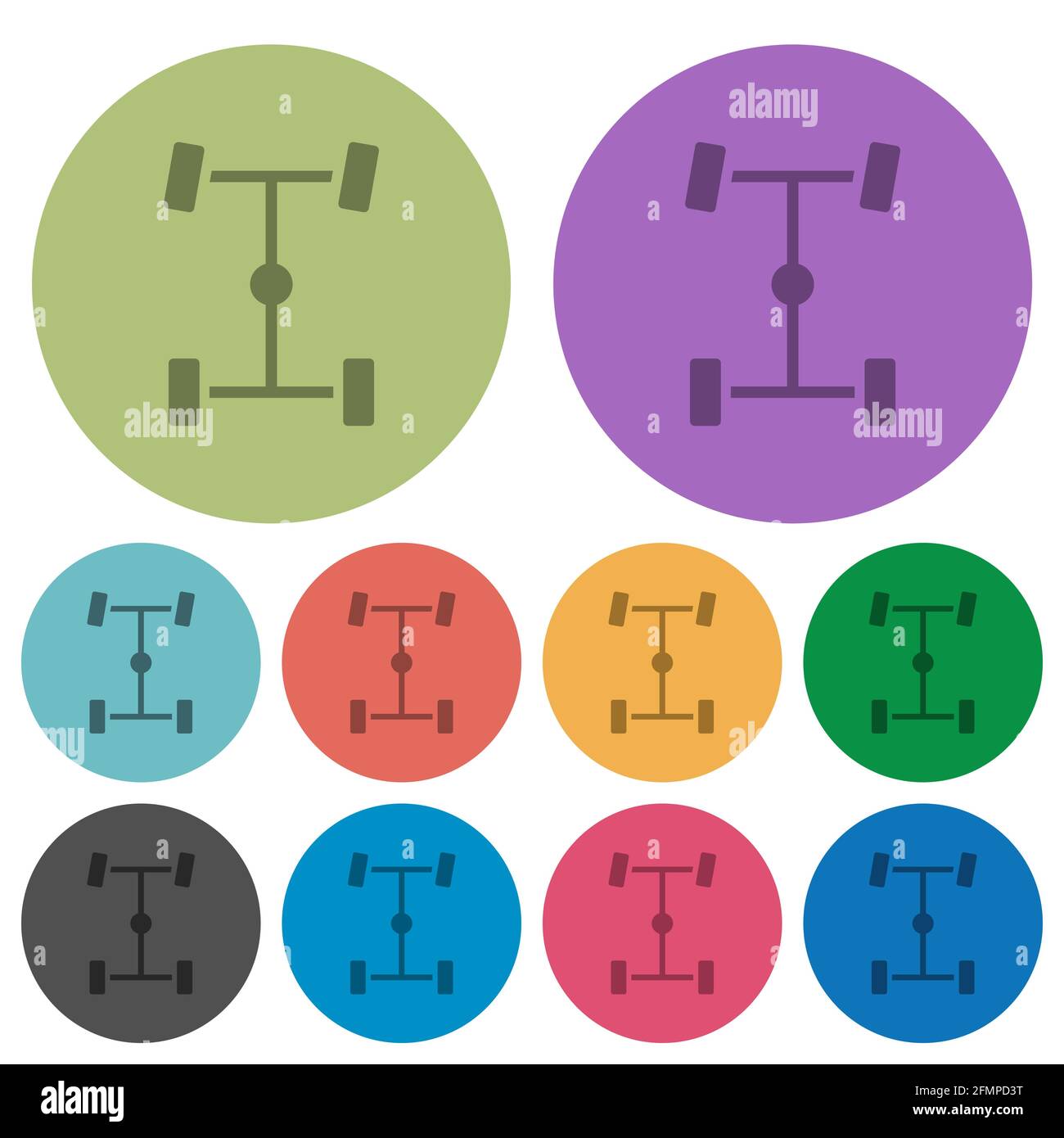 Central differential darker flat icons on color round background Stock ...