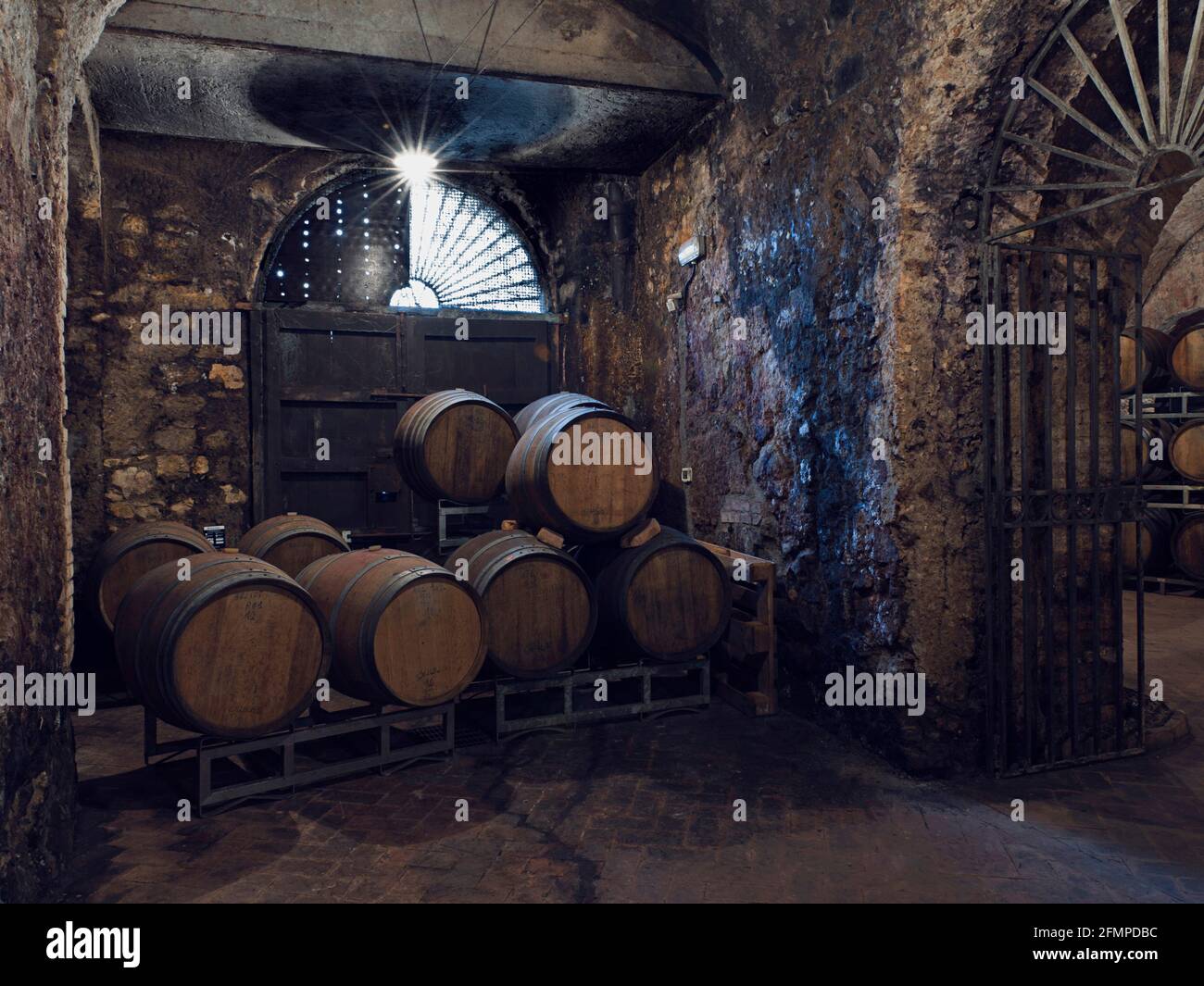 Ancient wine cellars located inside tufa caves. It is one of the ...