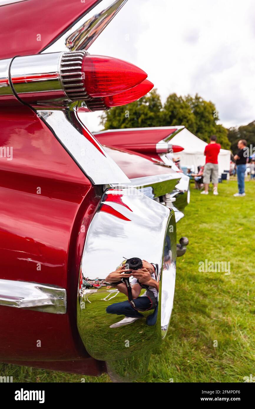 isolated view red bullet rear lights of vintage 1959 Cadillac Coupe de ...