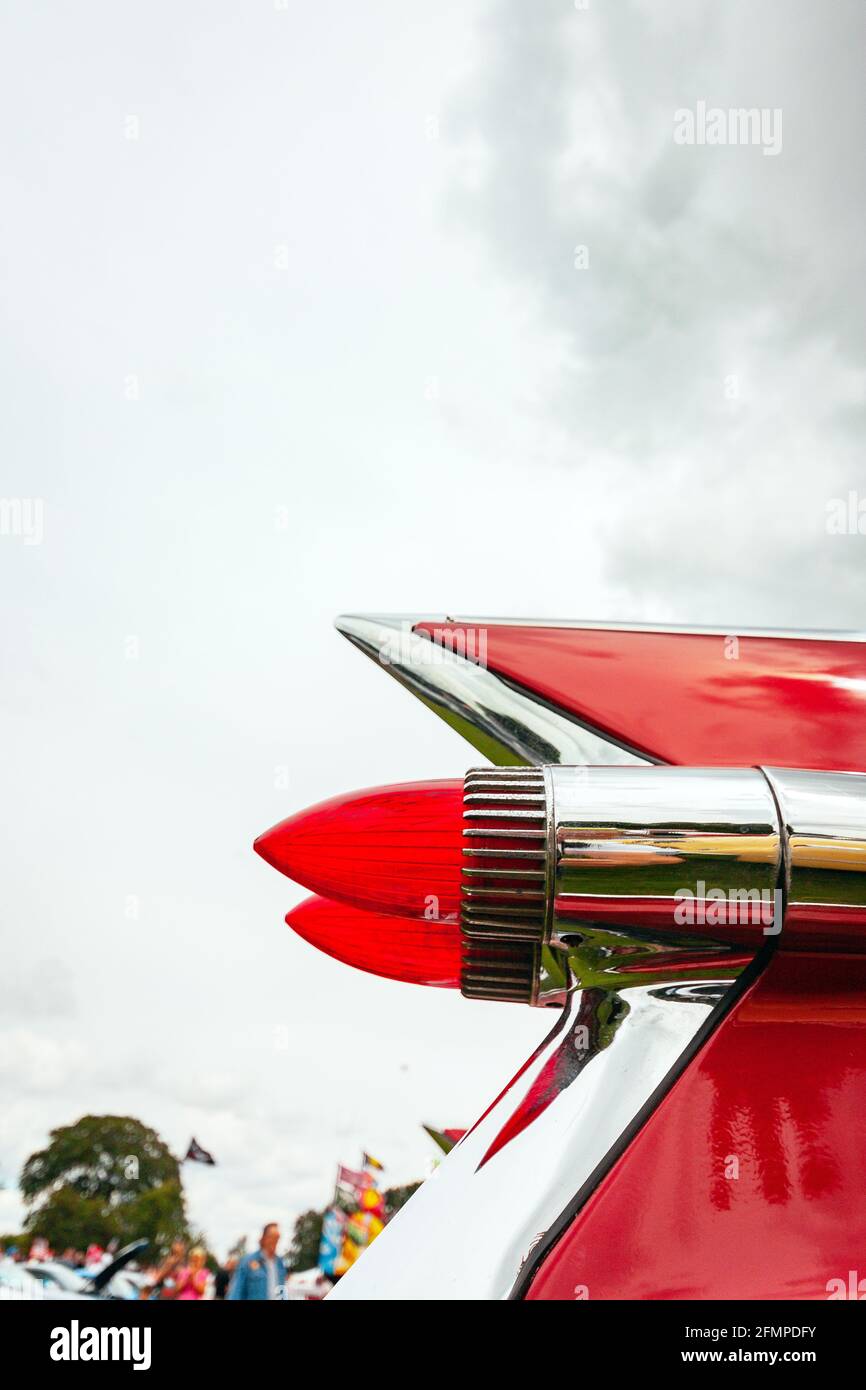 isolated view red bullet rear lights of vintage 1959 Cadillac Coupe de ...