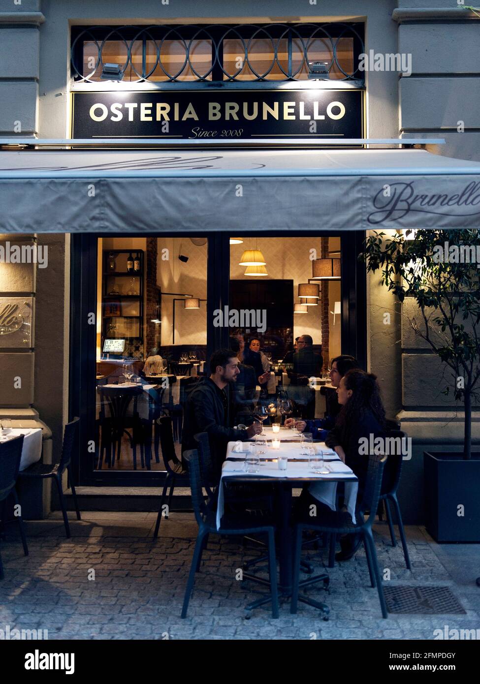 Interiors of the Restaurant Brunello in Milan, famous for its typical ...