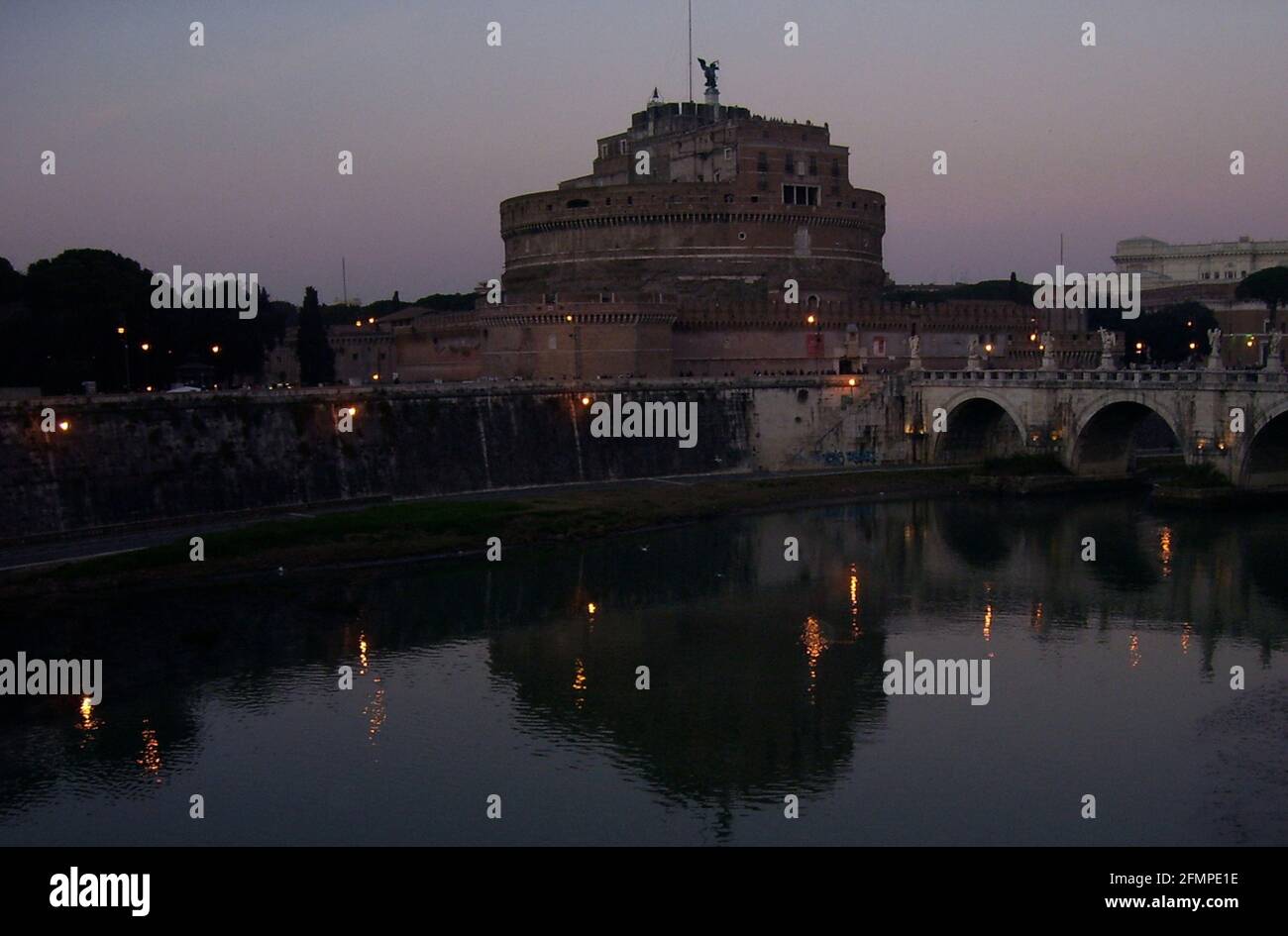 Rome, Italy, January 2007: Beautiful landscape of Castel Sant' Angelo ...