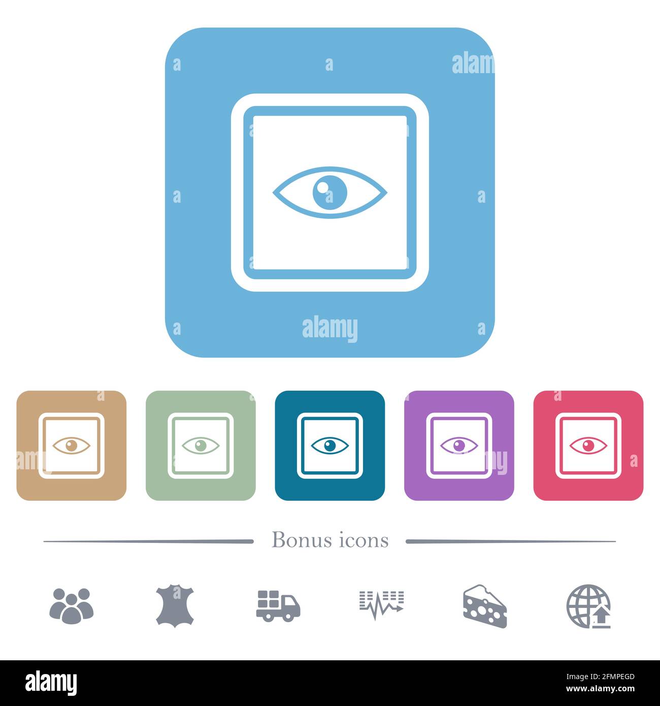 Invert object white flat icons on color rounded square backgrounds. 6 ...