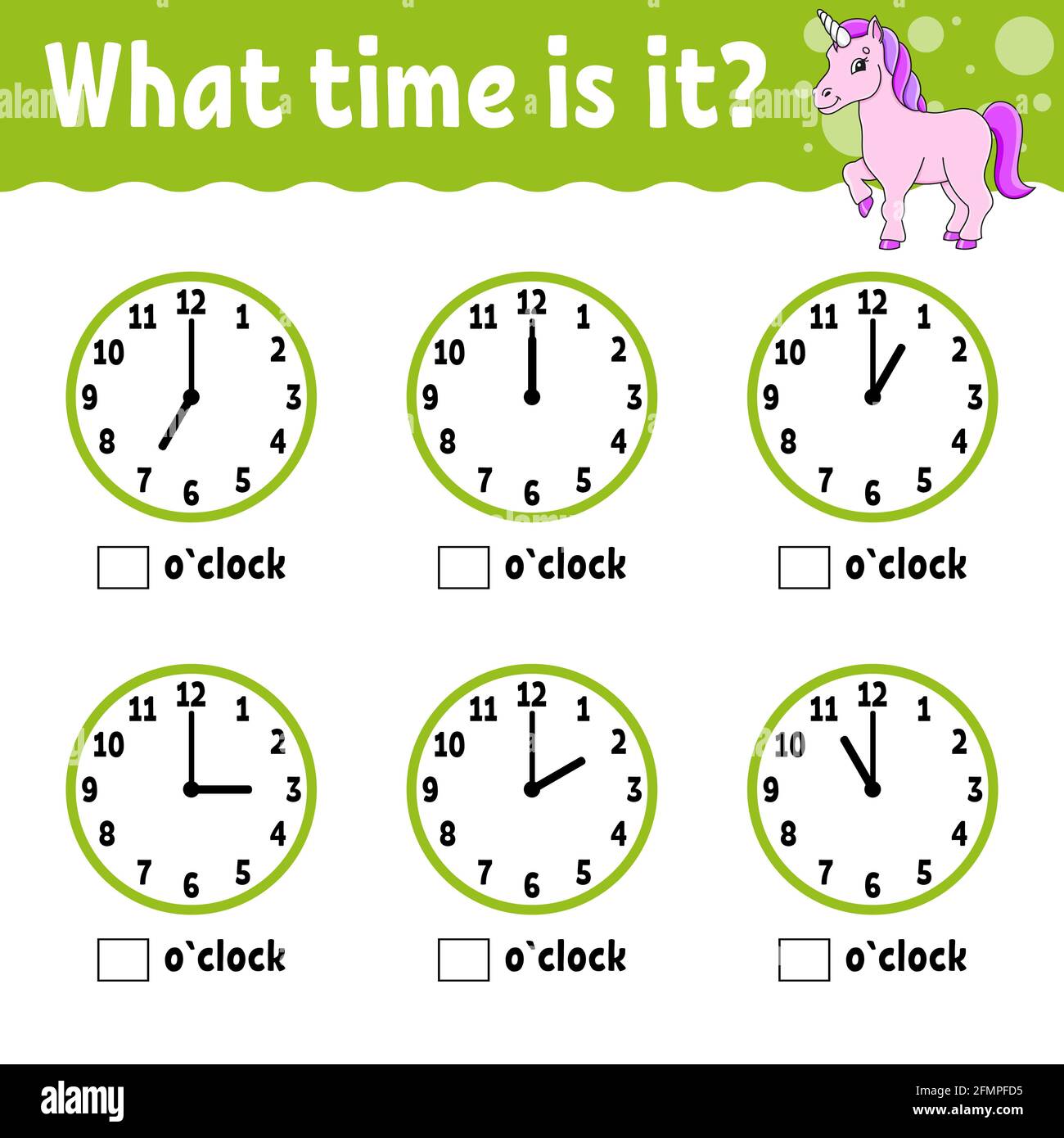 Learning time on the clock. Educational activity worksheet for kids and ...