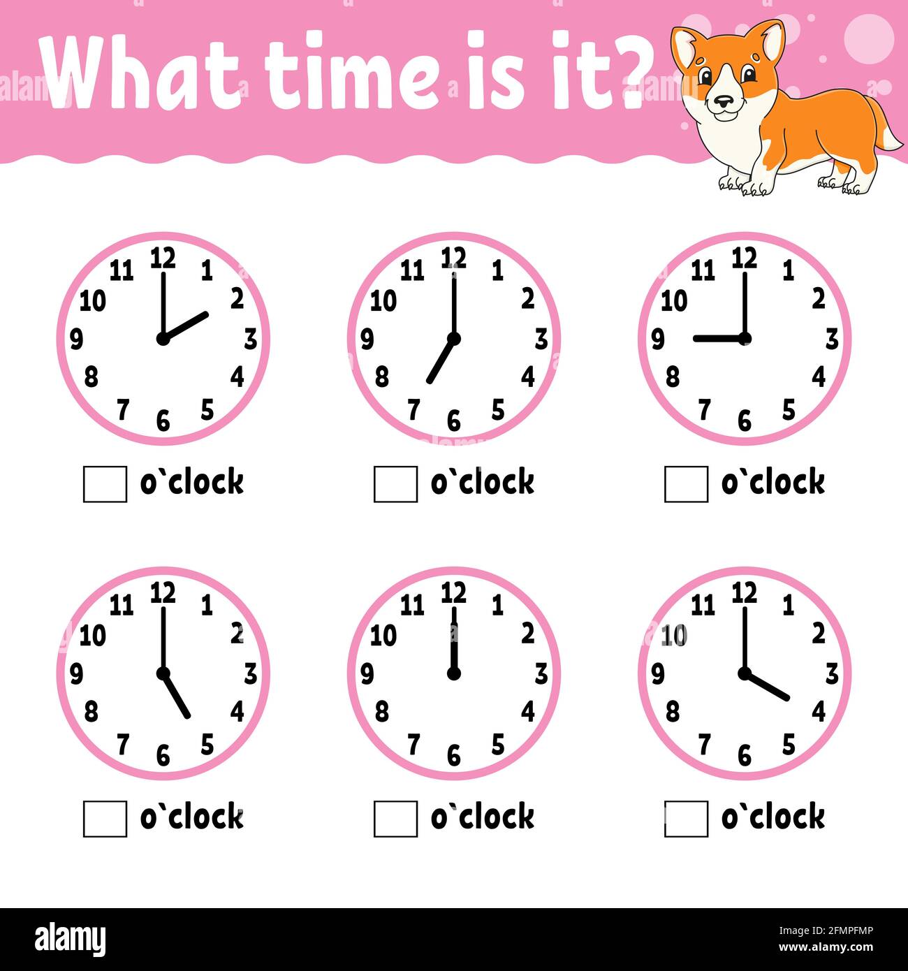 Learning time on the clock. Educational activity worksheet for kids and ...