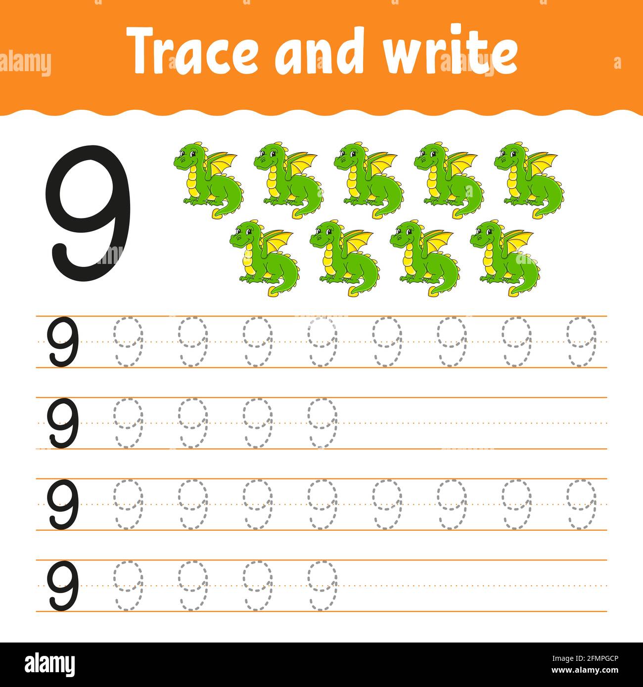 Learn Numbers. Trace and write. Handwriting practice. Learning numbers ...