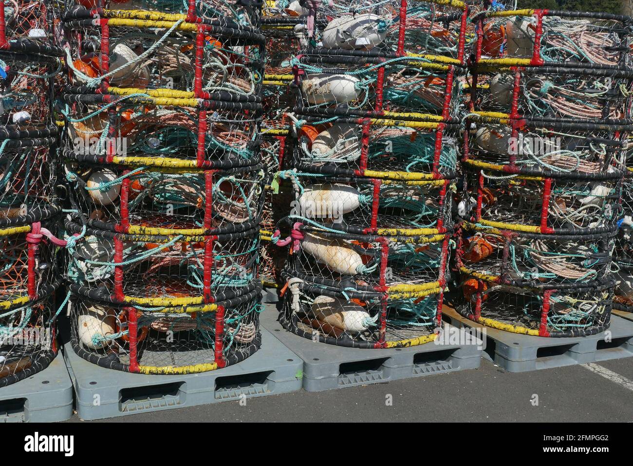 Crab trap floats in the Newport, Oregon Stock Photo - Alamy