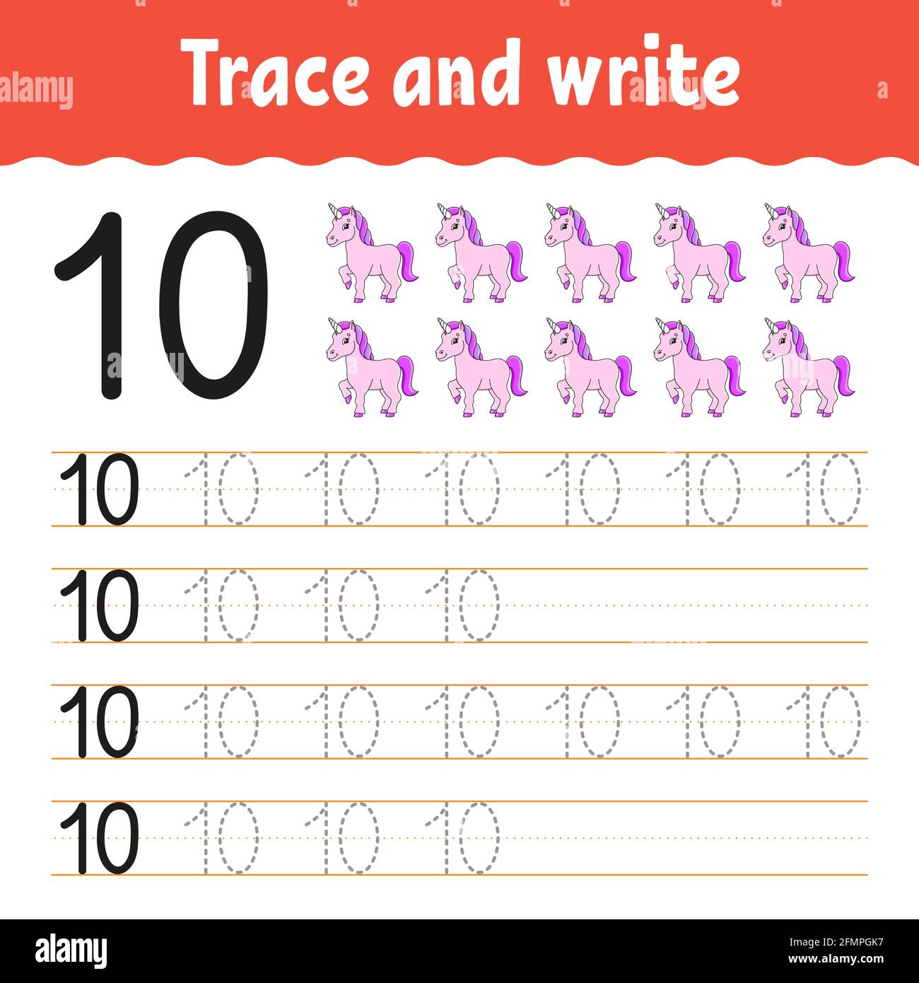 Learn Numbers. Trace and write. Handwriting practice. Learning numbers ...
