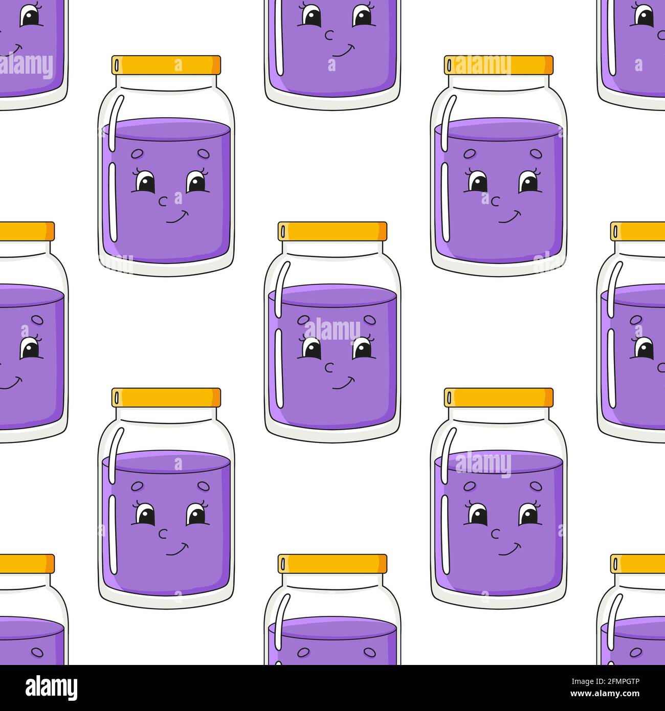 Colored seamless pattern. Cartoon style. Hand drawn. Vector ...