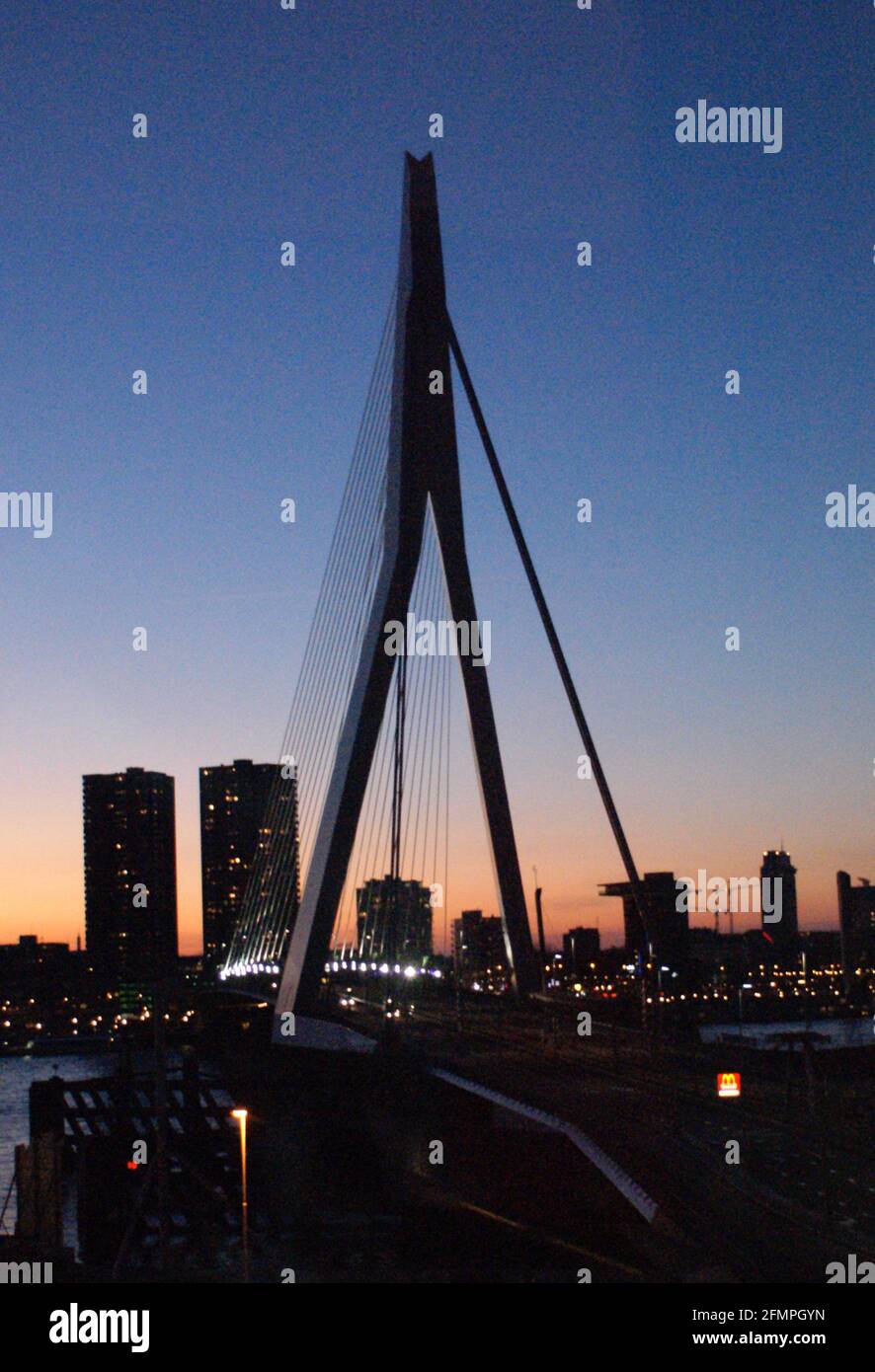 Rotterdam, Netherlands, April 2011: Sunset on the awesome Erasmus ...