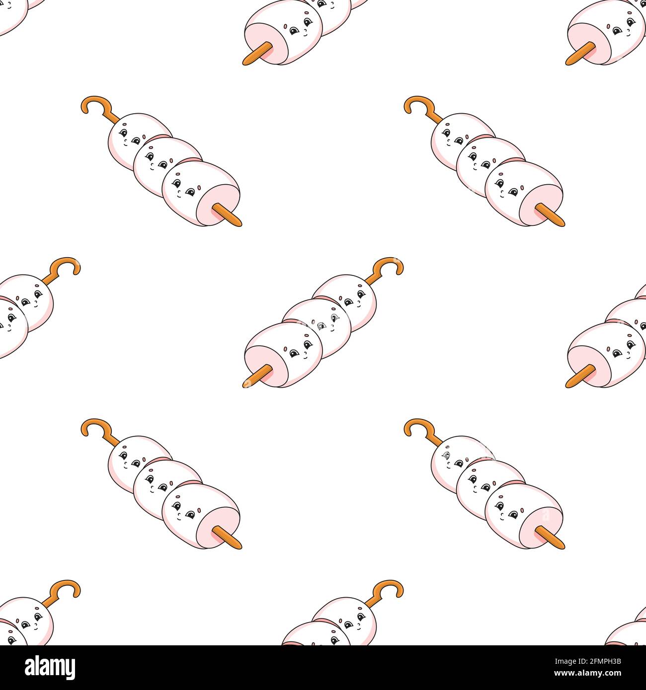Colored seamless pattern. Cartoon style. Hand drawn. Vector ...