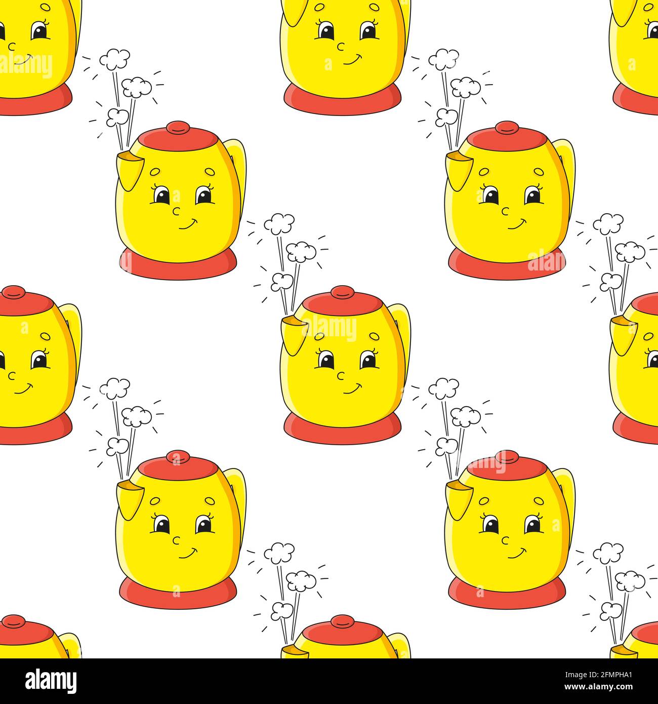 Colored seamless pattern. Cartoon style. Hand drawn. Vector ...