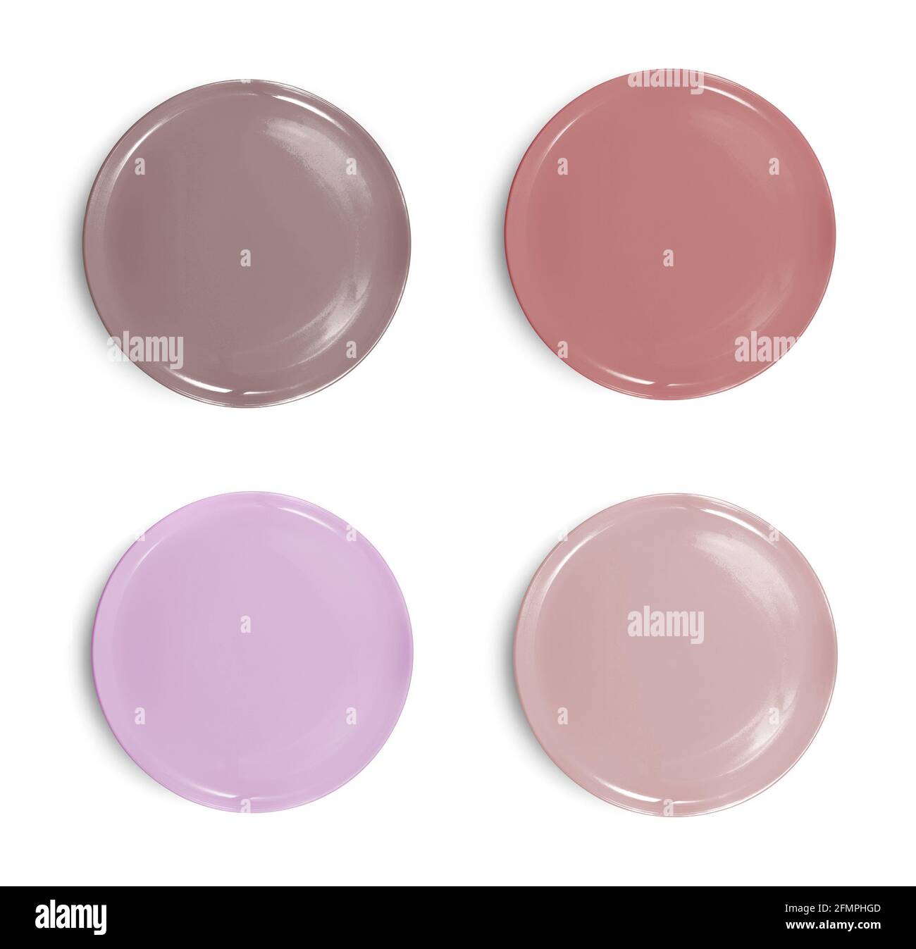 collection of ceramic plate on white background Stock Photo - Alamy