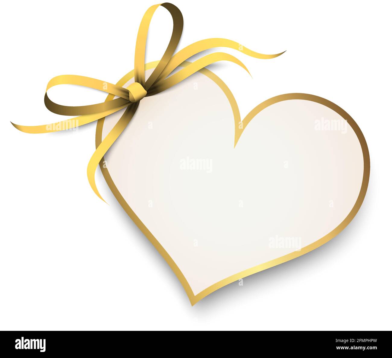 EPS 10 vector illustration of gold colored ribbon bow and gift band ...