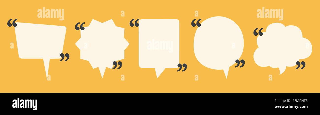 Set of empty speech bubble quote icons. Flat vector Stock Vector Image ...