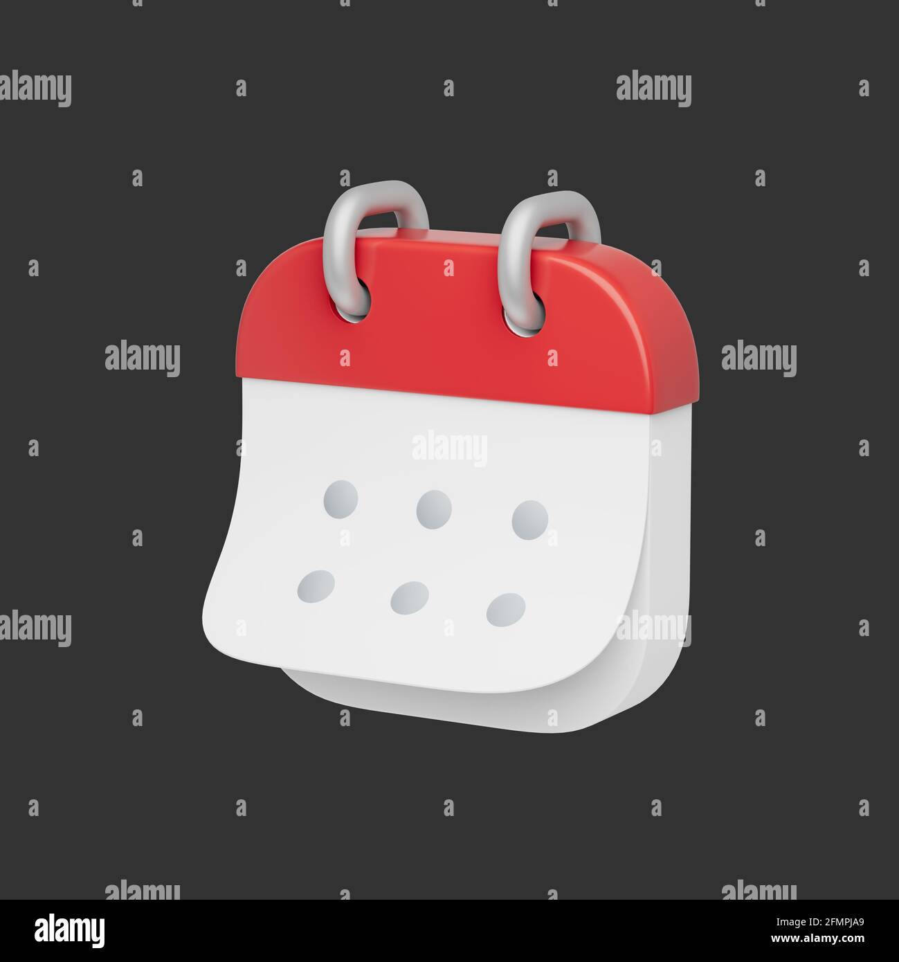 3d simple calendar icon isolated illustration on dark background. Hight ...