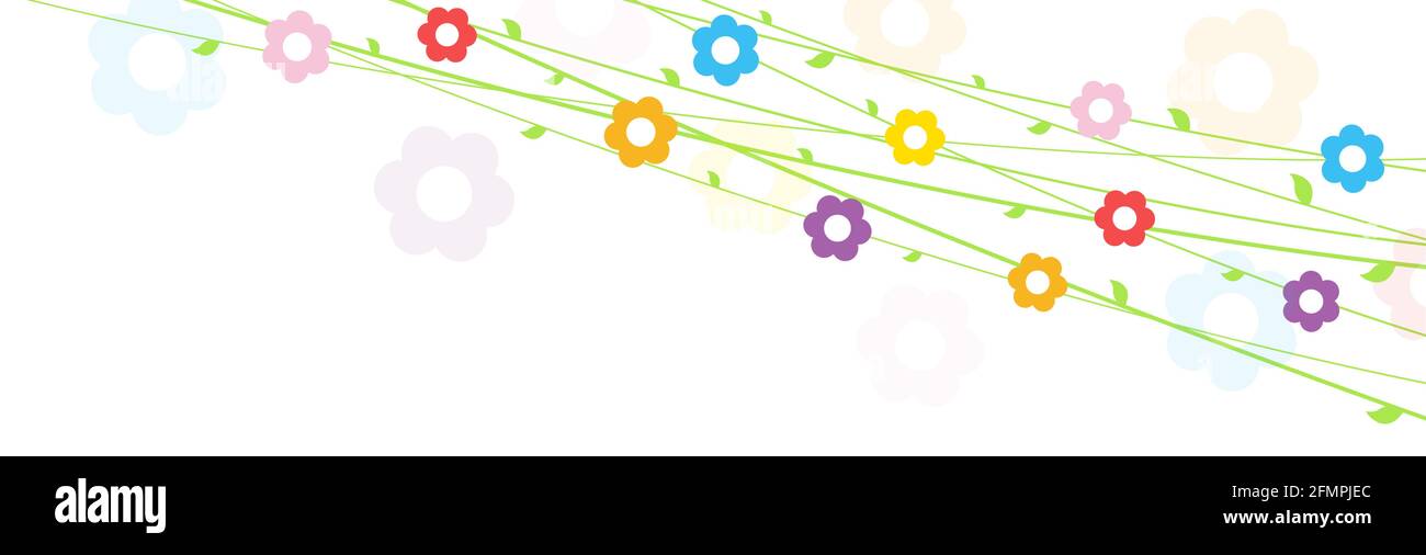 EPS 10 vector file background with flowers on strings for spring time ...