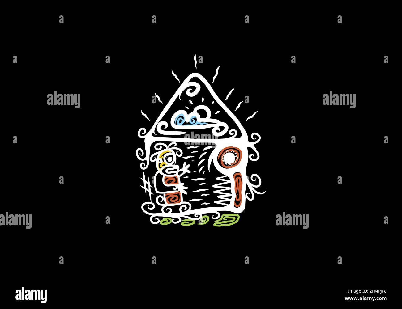 Haunted house line hi-res stock photography and images - Alamy