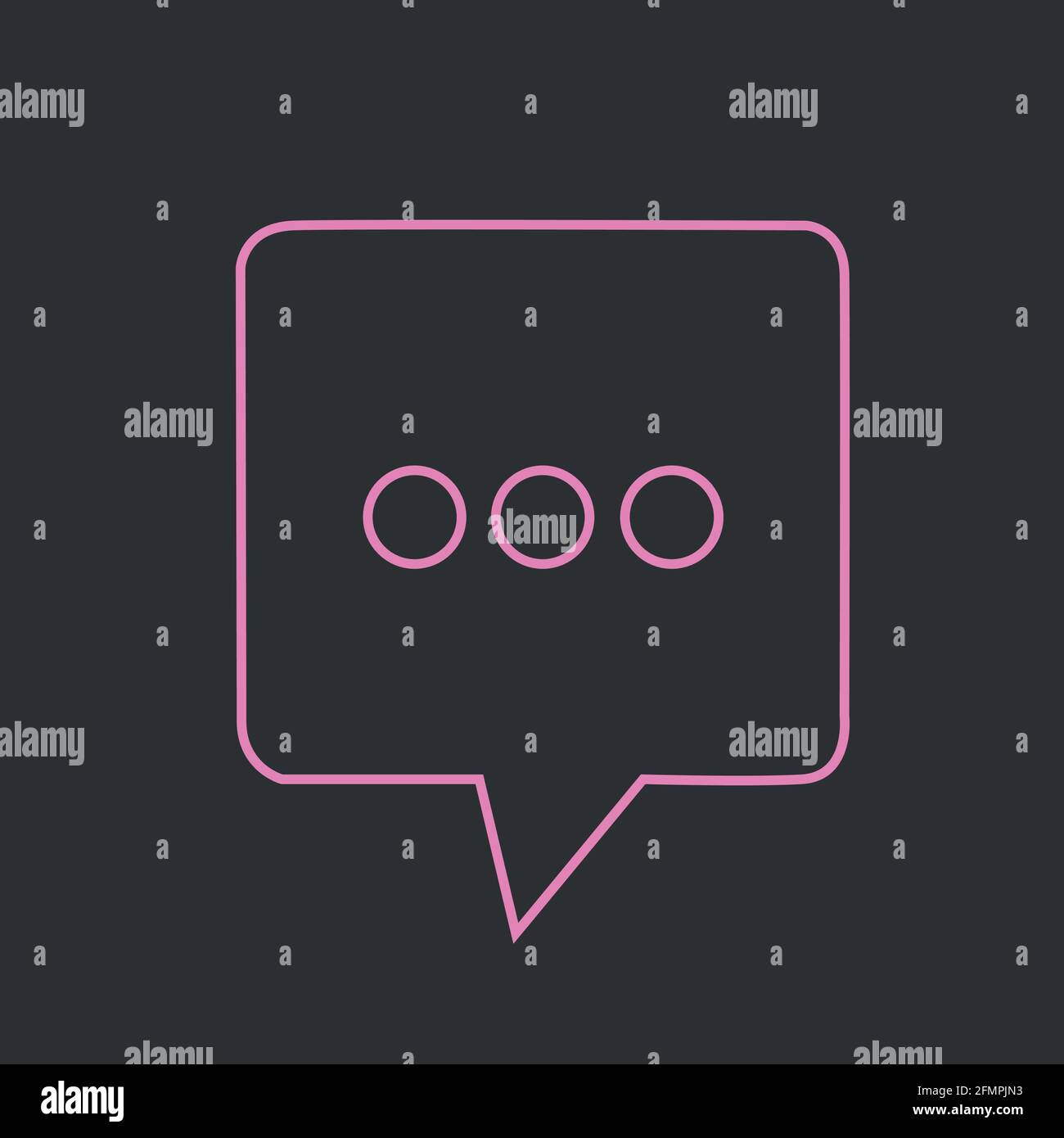 Neon chat icon collection flat design.Texting symbol Stock Vector Image ...