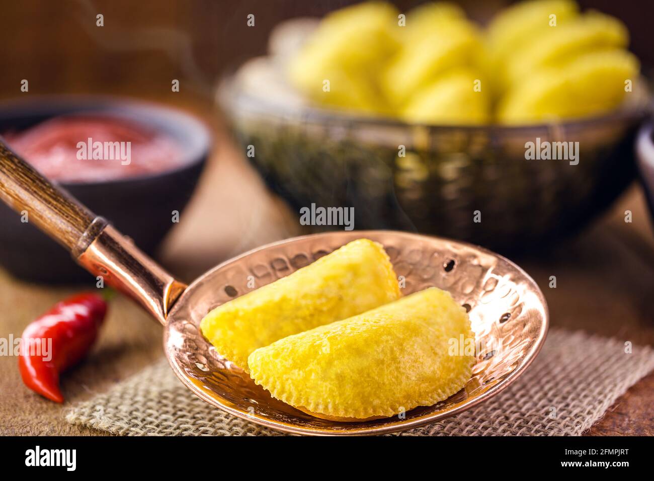 fried pastry of corn dough typical of Brazil Stock Photo - Alamy