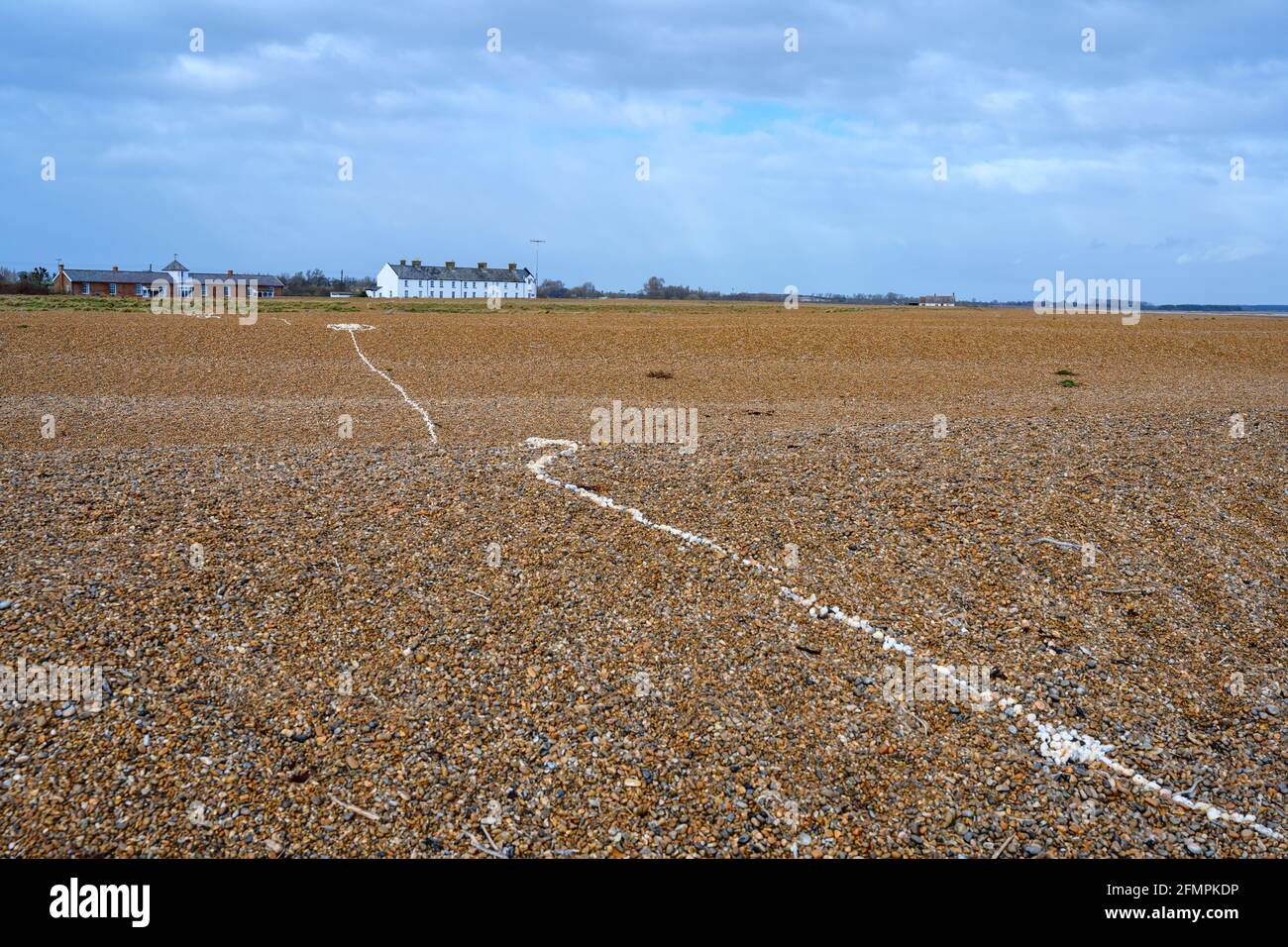 Line of seashells Shingle Street Suffolk UK Stock Photo - Alamy