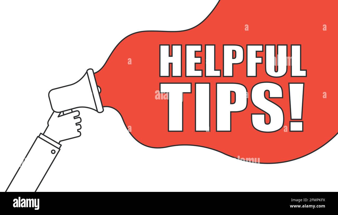 Hand holding megaphone - Helpful tips. Vector eps Stock Vector Image ...