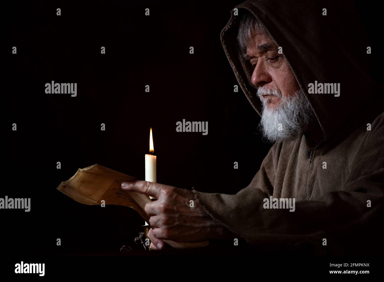 Old medieval poor man with letter Stock Photo - Alamy