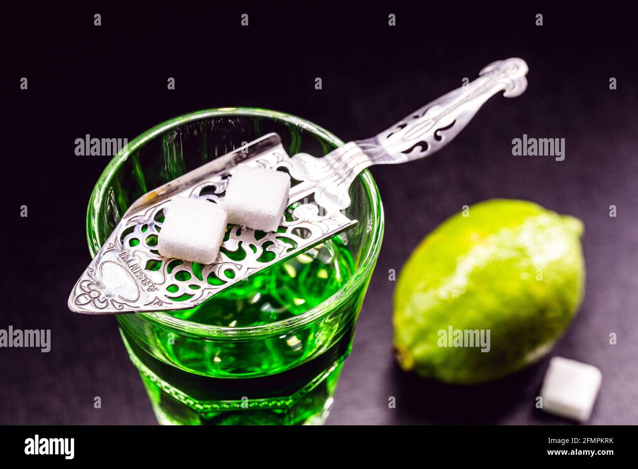 Absinthe in glass lemon hi-res stock photography and images - Alamy