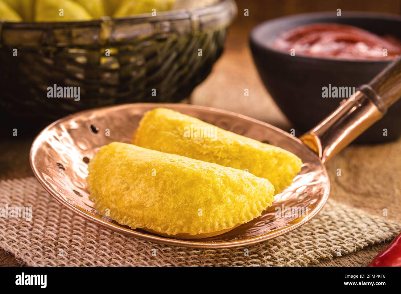 fried pastry of corn dough typical of Brazil Stock Photo - Alamy