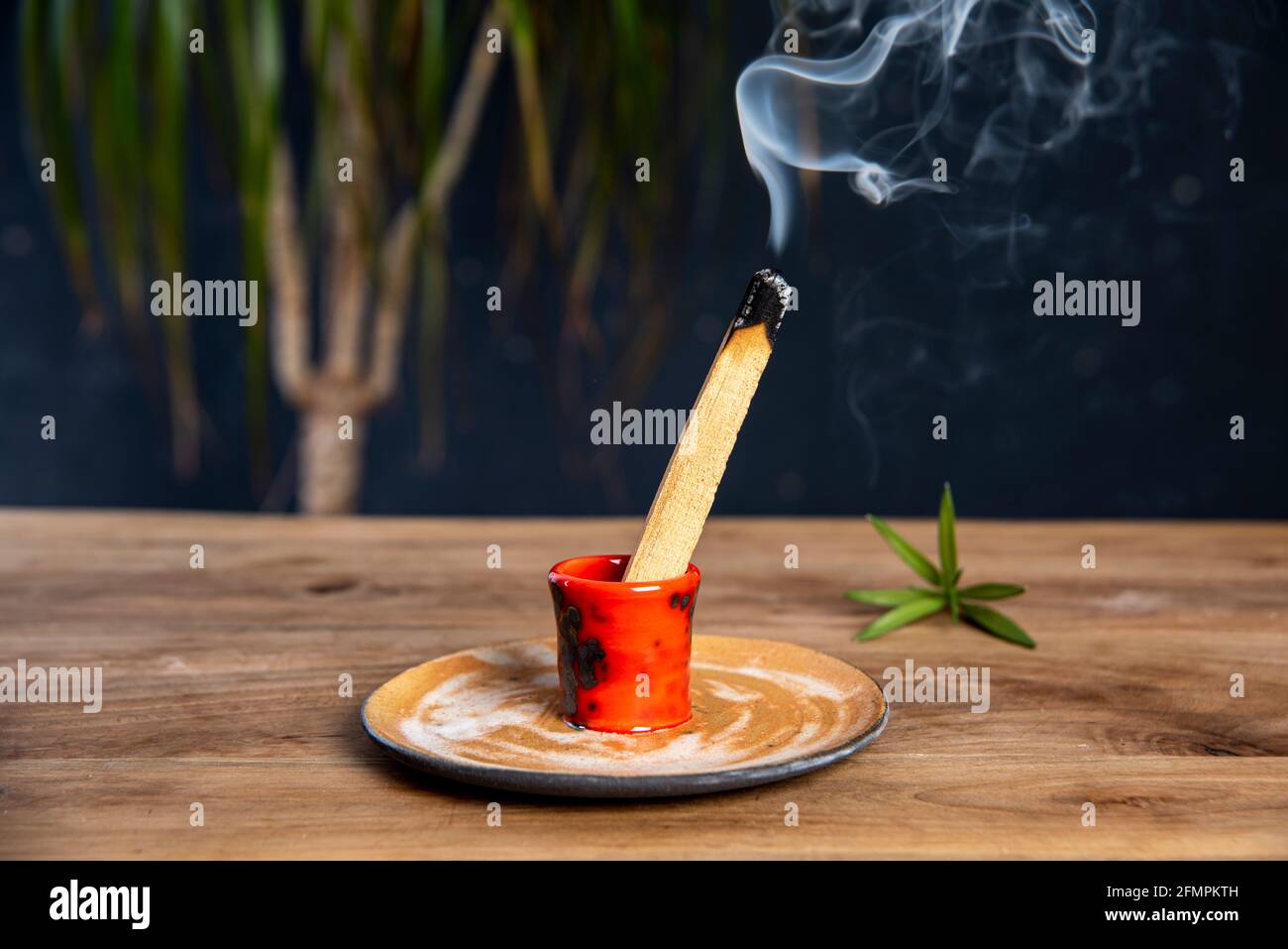burning incense with smoke zen Stock Photo - Alamy