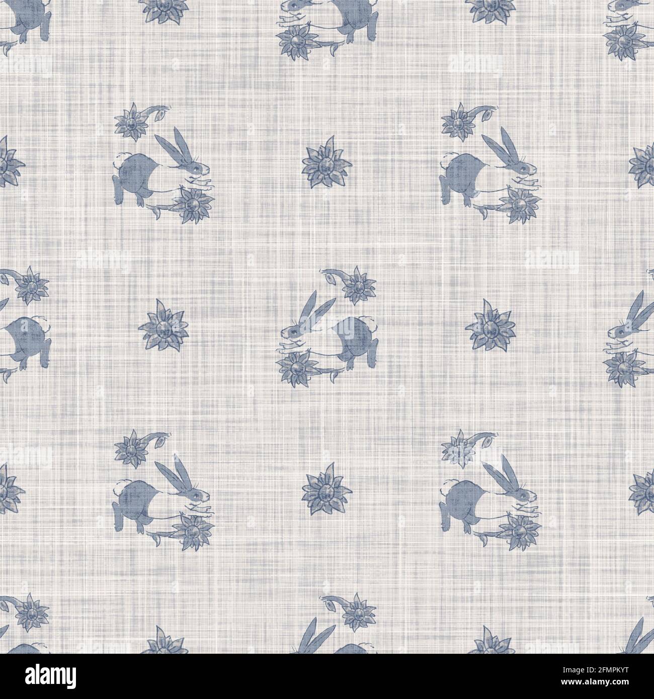 Watercolor cute spring rabbit motif background. Hand painted earthy ...