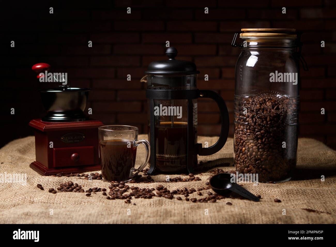Traditional coffee maker tools Stock Photo - Alamy