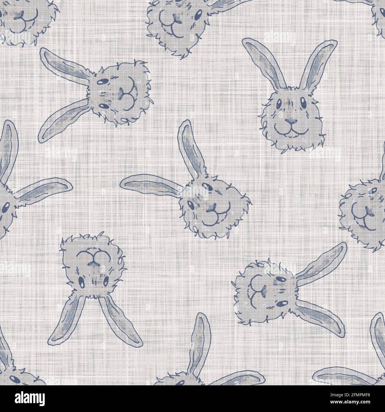 Watercolor cute spring rabbit motif background. Hand painted earthy ...