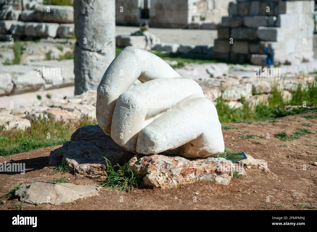 Hand of Hercules, Citadel Hill, Amman, Jordan Stock Photo - Alamy