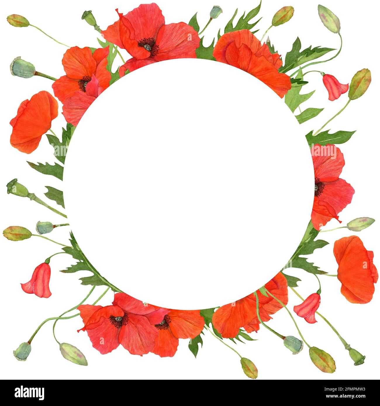 Watercolor round frame hi-res stock photography and images - Alamy
