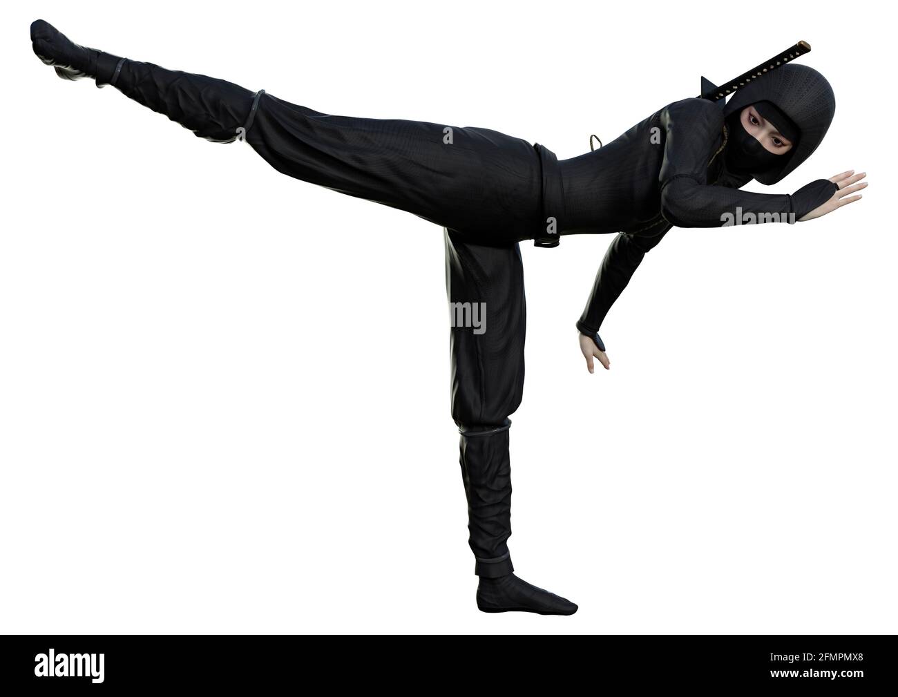Ninja Kick Silhuett Ninja Gratis Vector Silhuetter På Creazilla.com