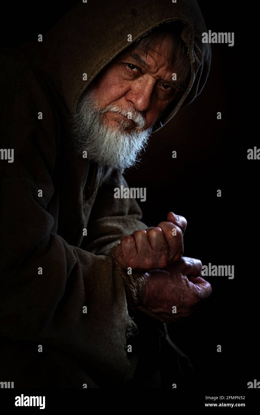 bound monk with middle ages Stock Photo - Alamy