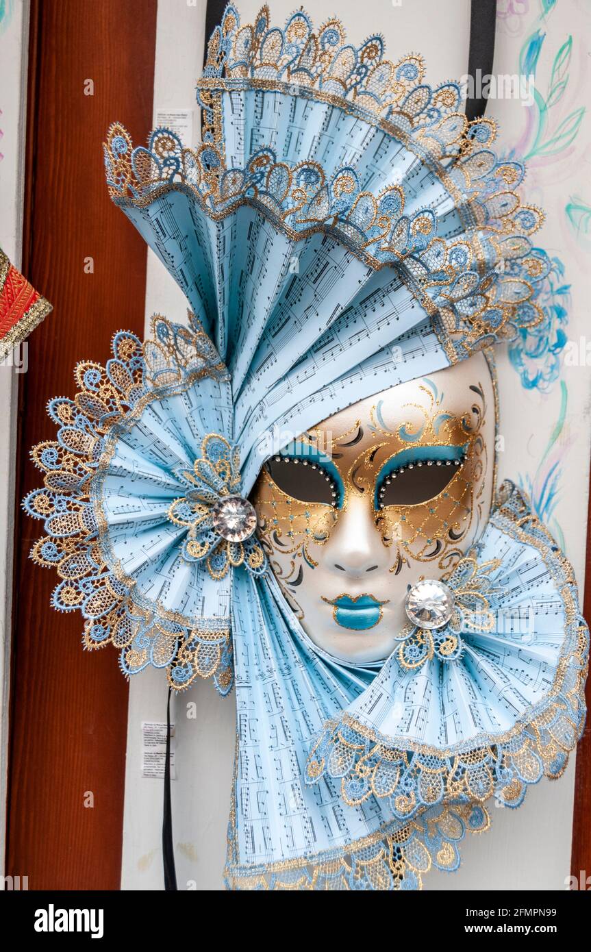 A display of Masquerade Ball Masks and Venetian Masks on sale in the ...