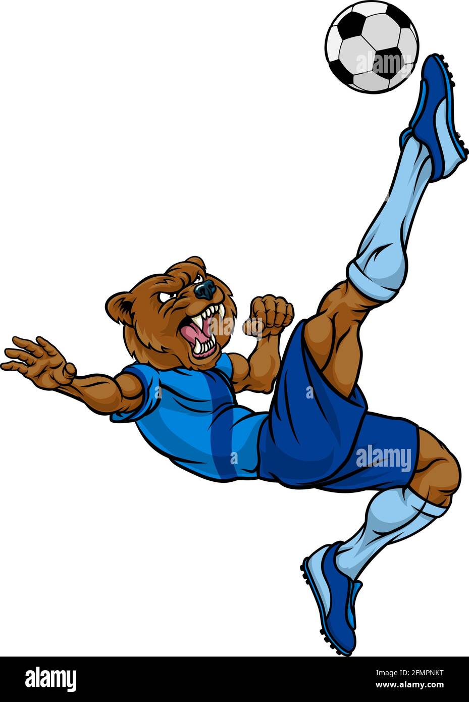 Bear Soccer Football Player Animal Sports Mascot Stock Vector Image ...