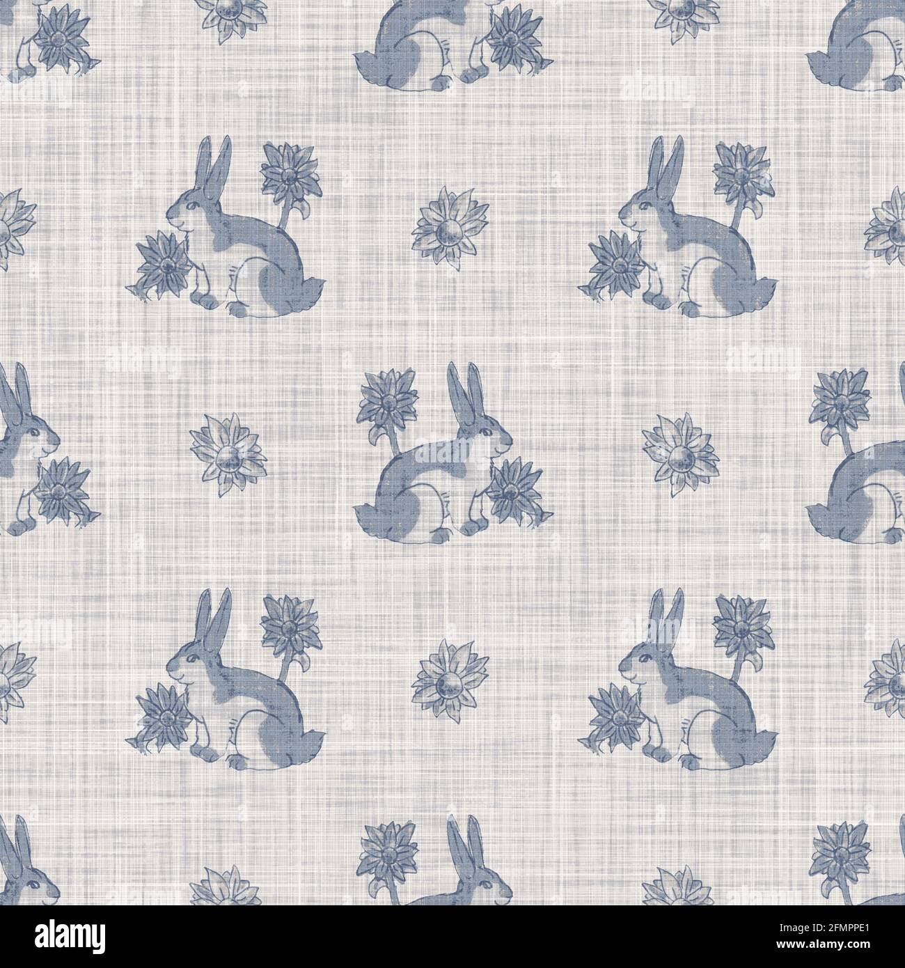 Watercolor cute spring rabbit motif background. Hand painted earthy ...