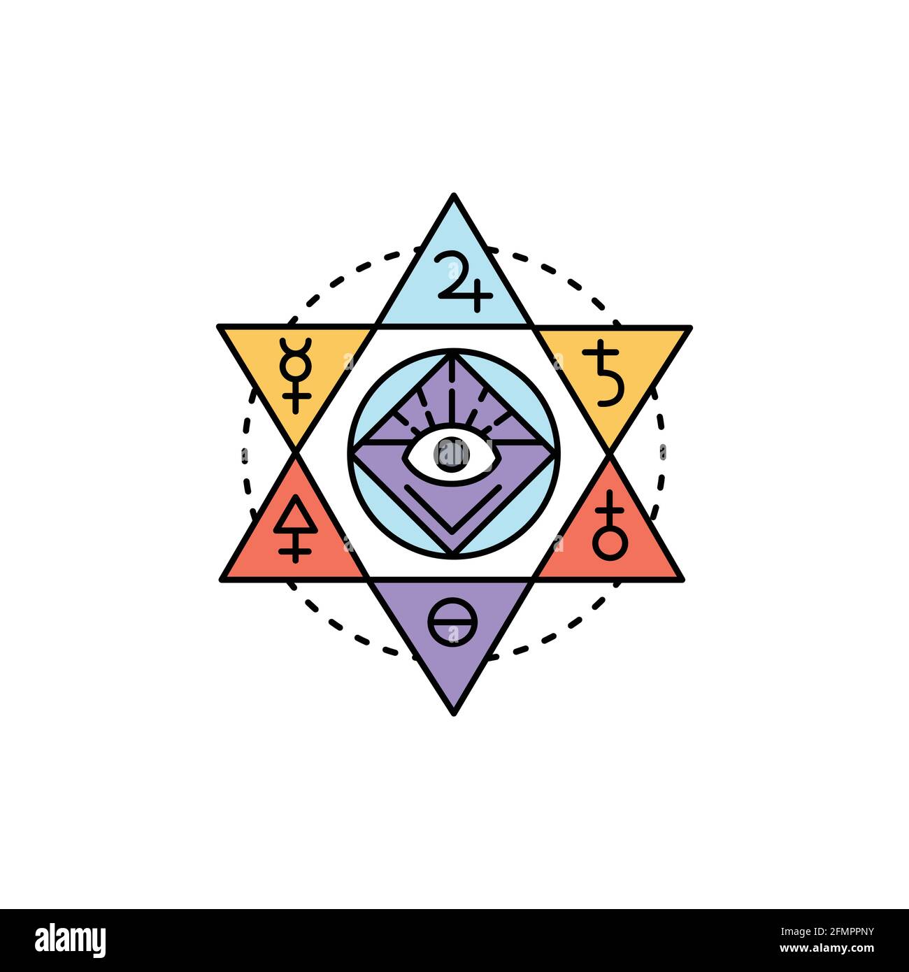 Spiritualism color line icon. Isolated vector element. Outline ...