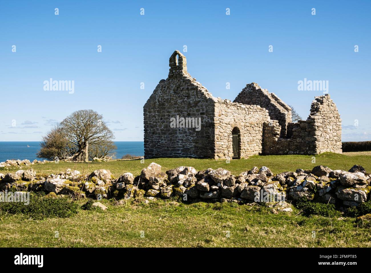 Capel Lligwy ruined remains of small 12th century chapel with 16th ...