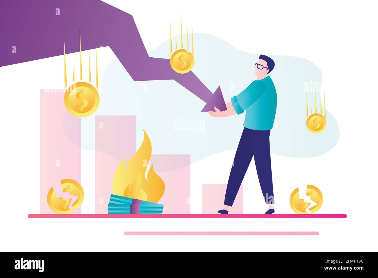 Stock market drop cartoon hi-res stock photography and images - Alamy