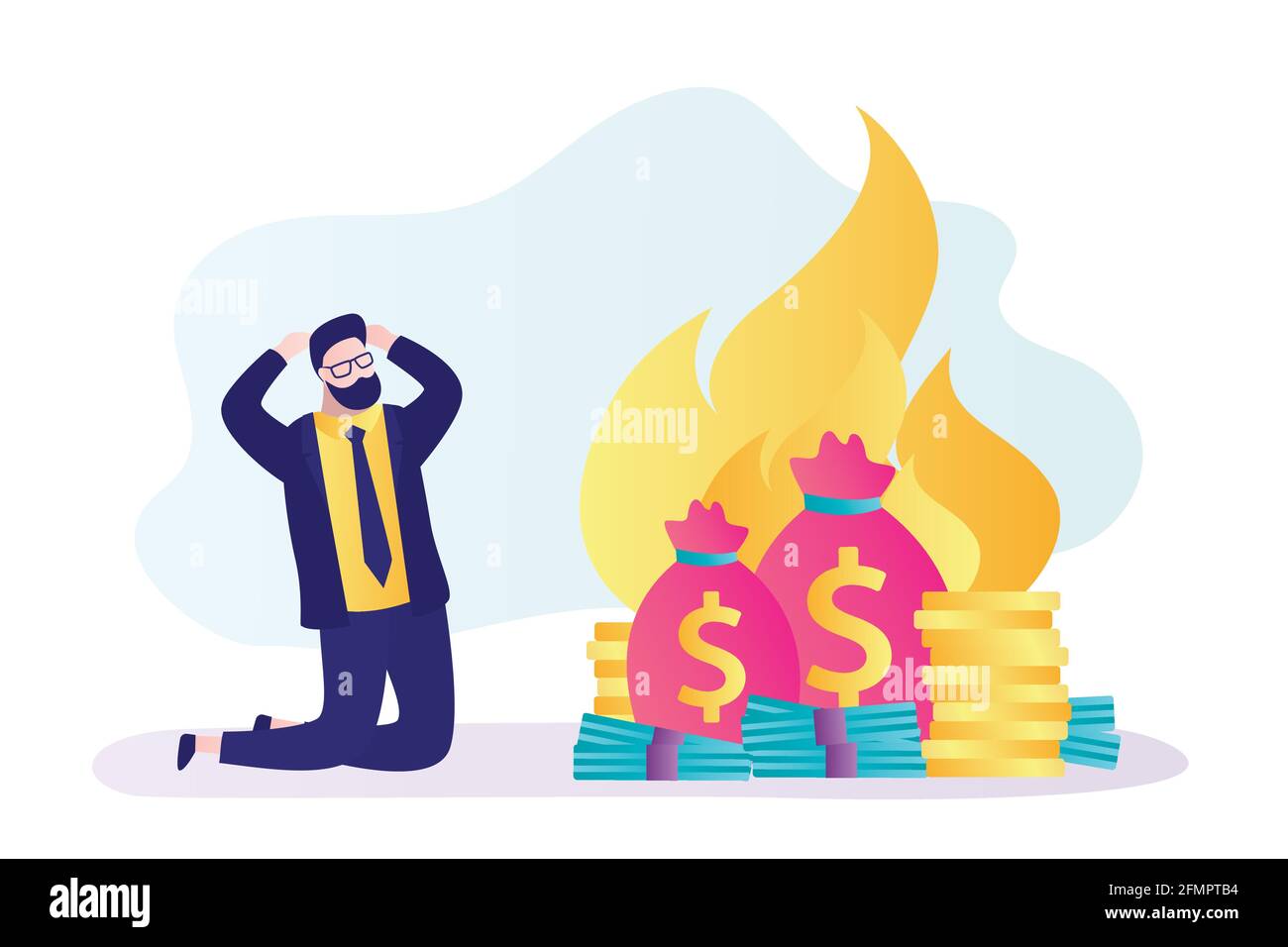 Burning cash money banknote flame Stock Vector Images - Alamy