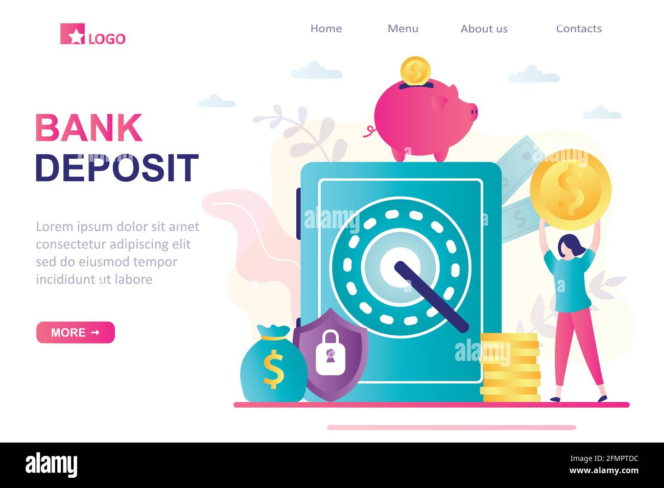 Financial security landing page hi-res stock photography and images - Alamy