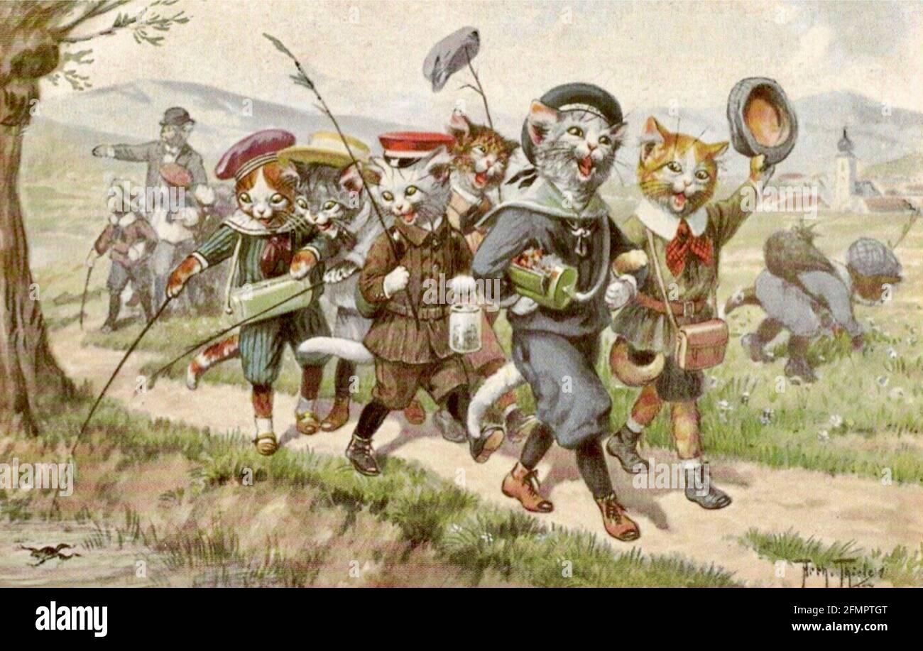 Arthur Thiele Cats on the March Stock Photo - Alamy
