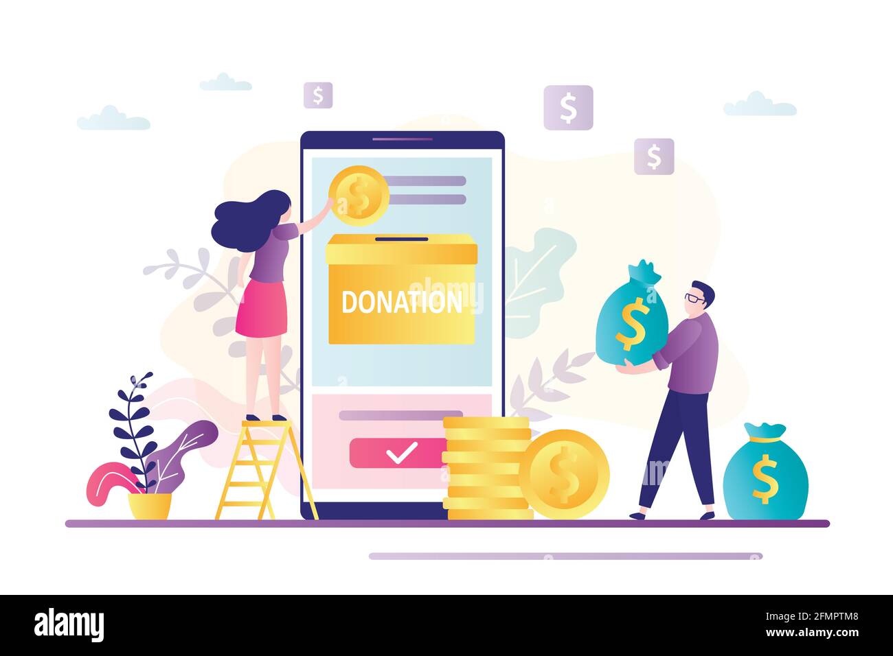 Golden giving fundraising Stock Vector Images - Alamy