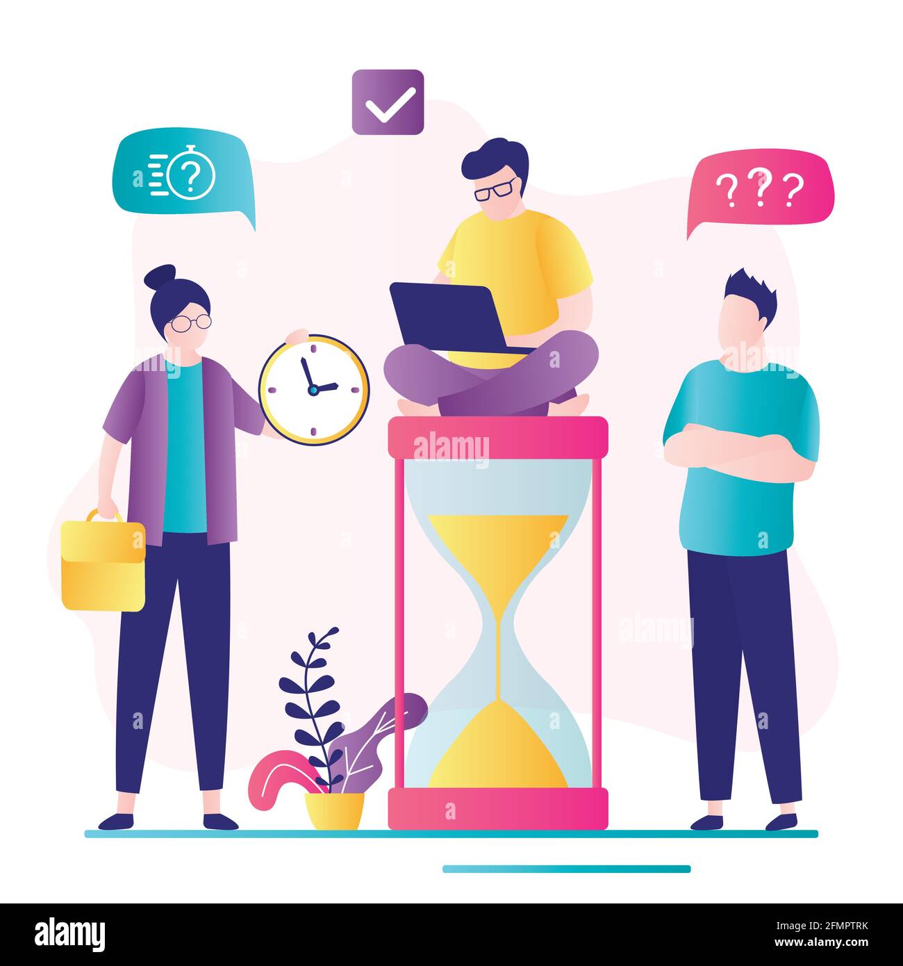 Female boss requires completion deadlines on time. Man worker sitting ...