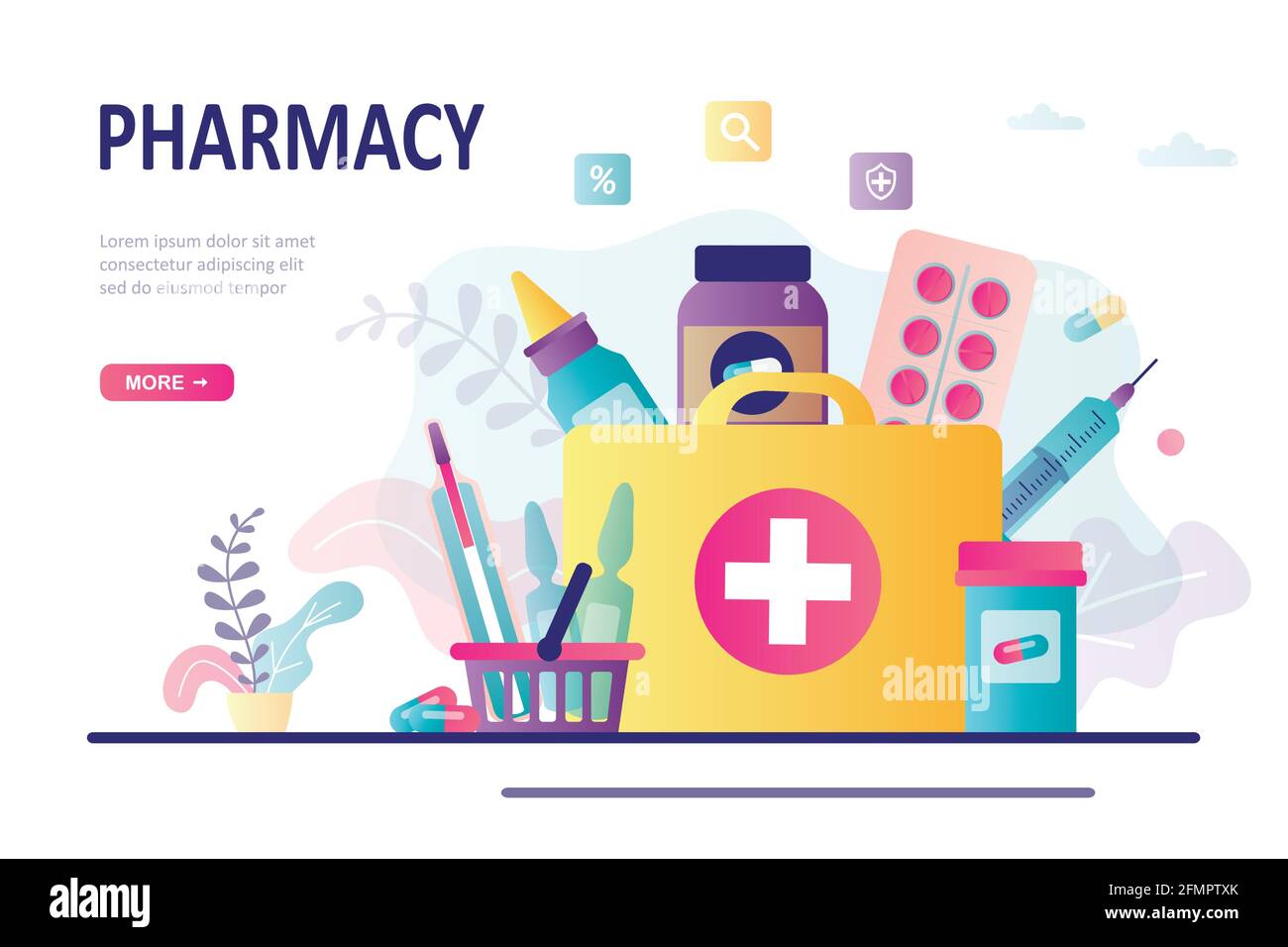 Bag with different medical pills and bottles. Healthcare, pharmacy ...